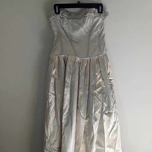 Bari Jay | Dresses | Gold And Cream Prom Dress | Poshmark